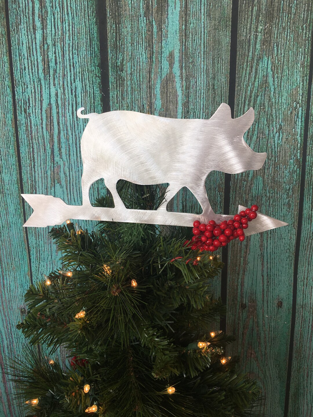 Weathervane Pig, Christmas Tree Topper, Wreath Decoration, Holiday ...