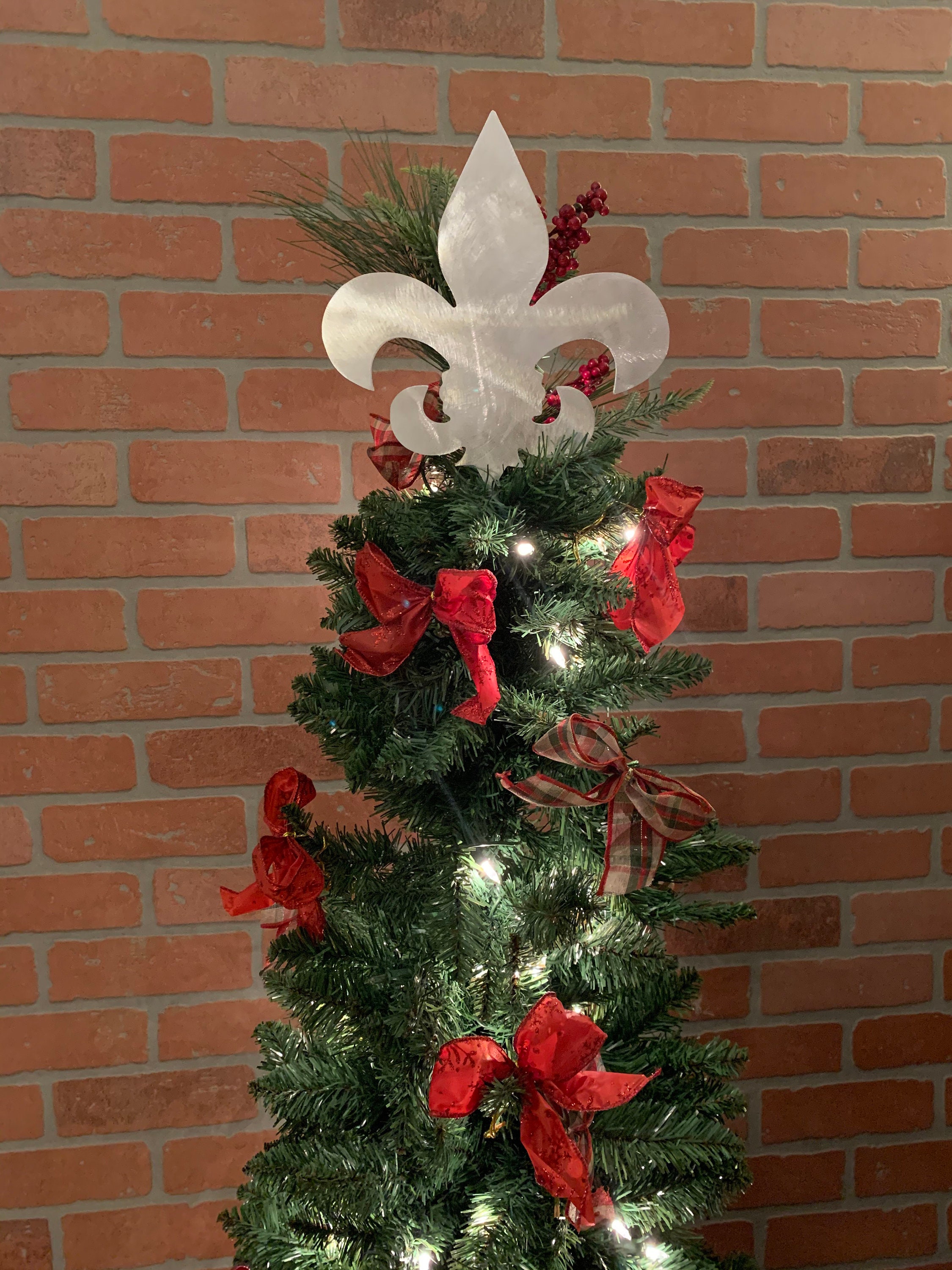 Fleur De Lis Handmade Silver Gold or Purple Tree Topper | Etsy