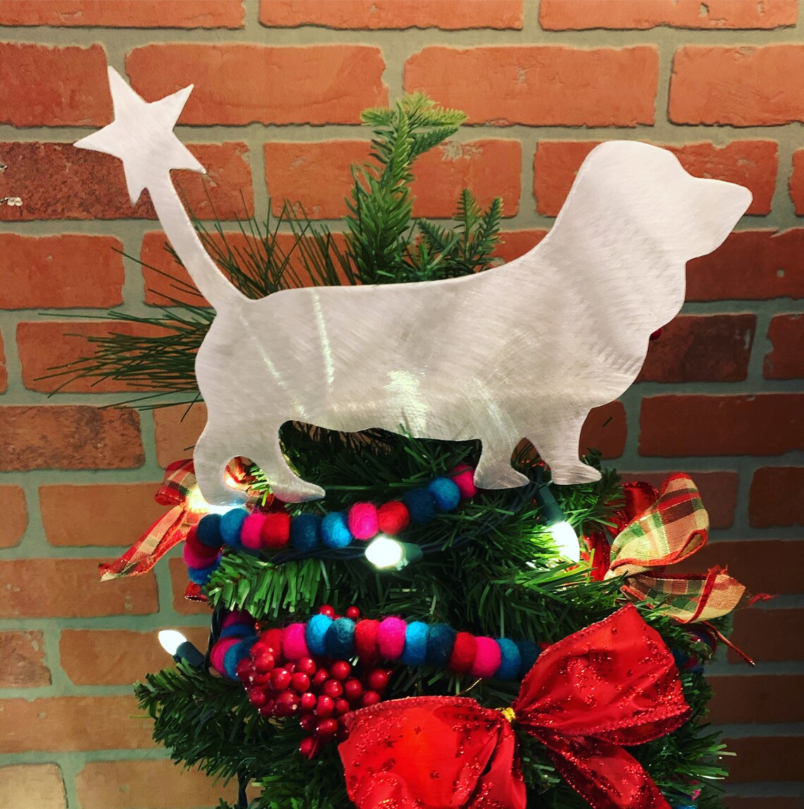 Basset Hound Dog Christmas Tree Topper Holiday Decoration - Etsy
