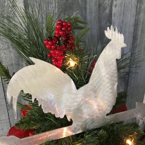 Weathervane Rooster, Christmas Tree Topper, Wreath Decoration, Holiday ...