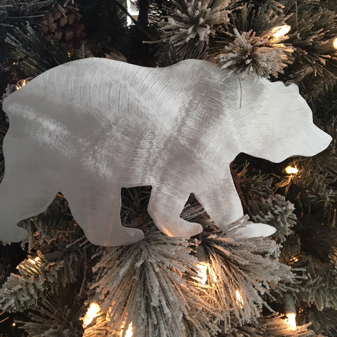 Bear Handcrafted Metal Christmas Tree Topper Holiday - Etsy