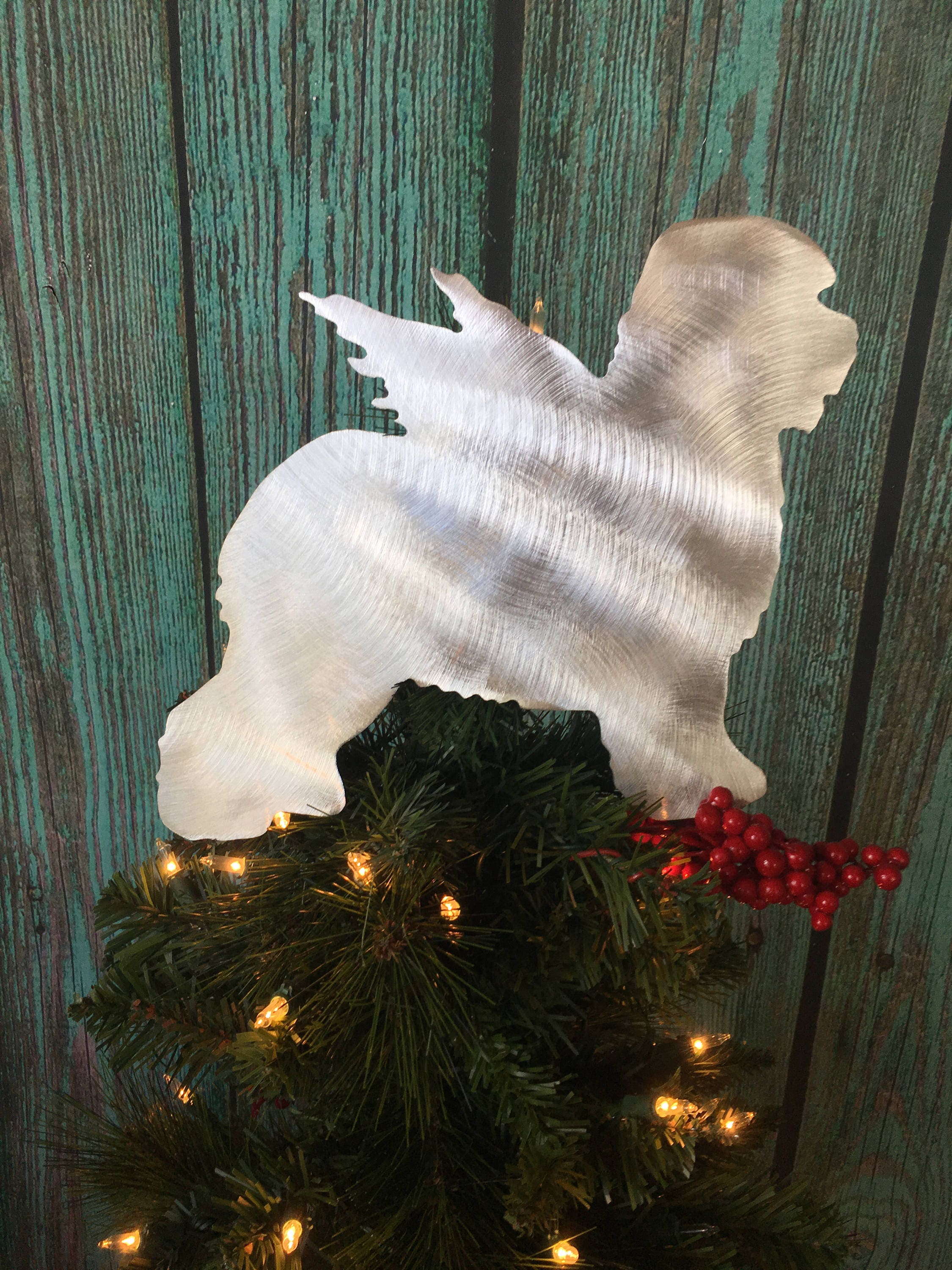 Old English Sheepdog Angel Sheepdog Dog Tree Topper | Etsy