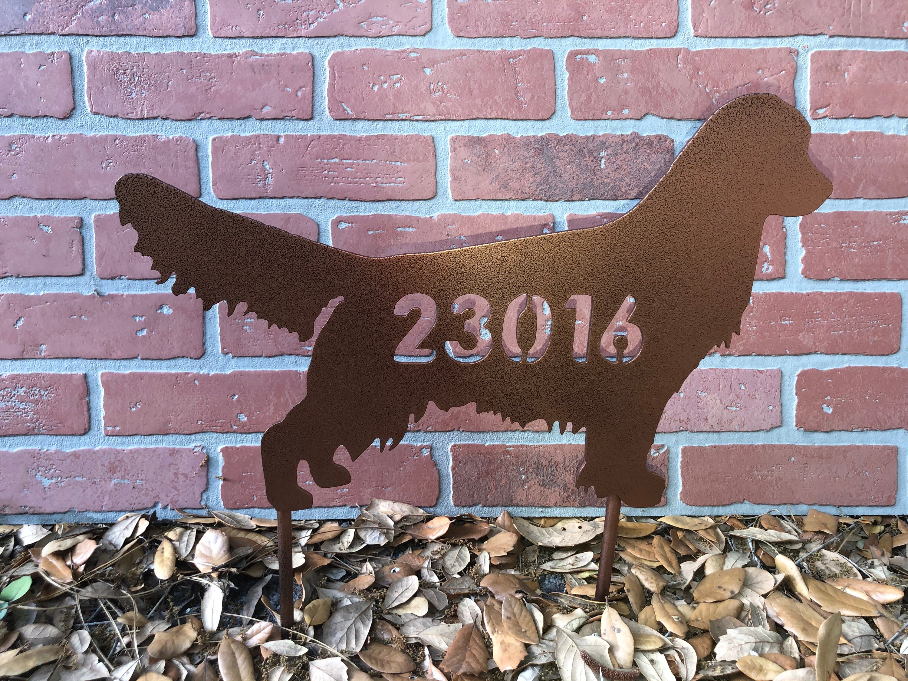 Golden Retriever, Unique and Beautiful House Number Sign, Dog ...