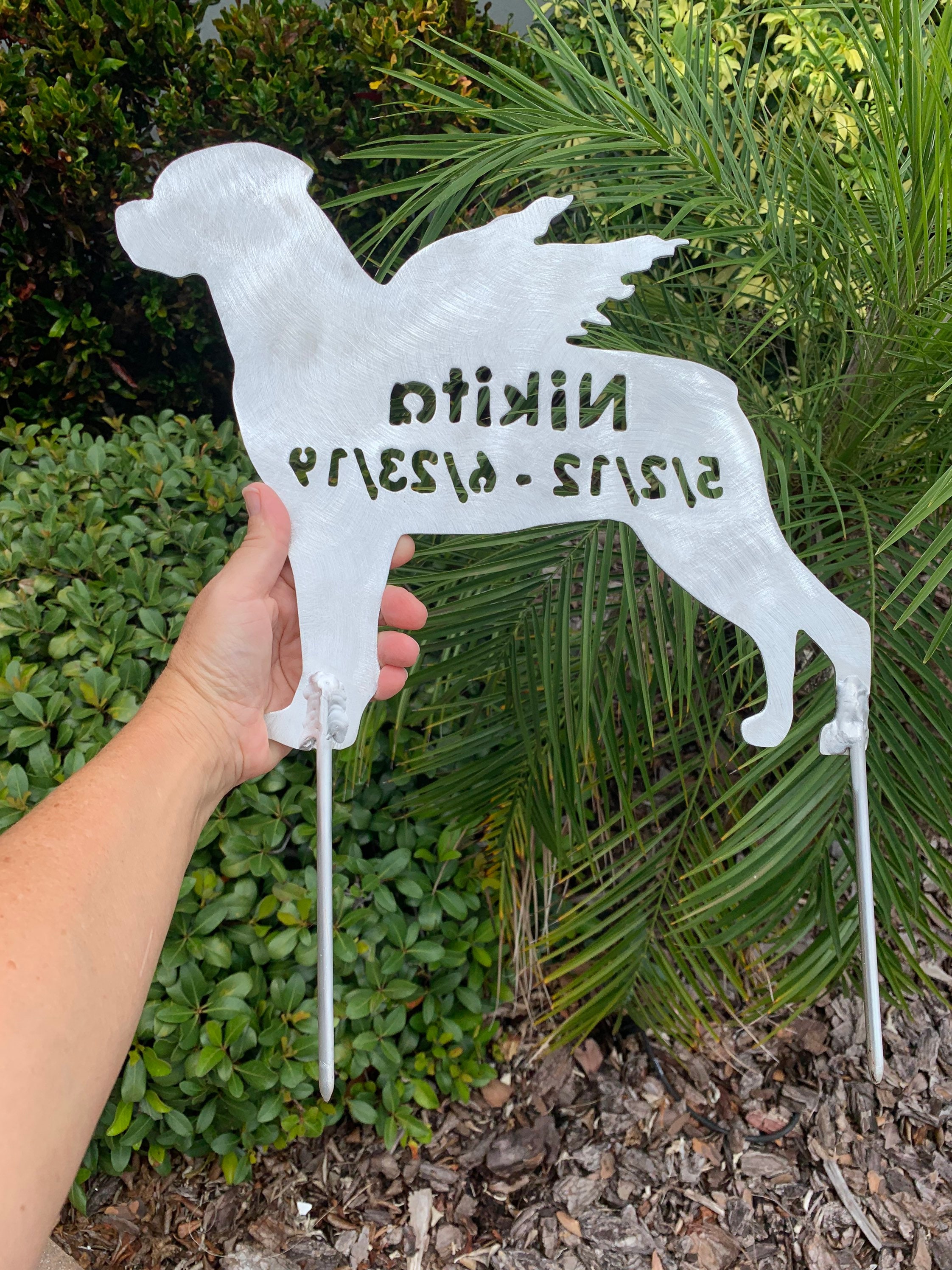 Rottweiler Angel Pet Memorial Silhouette Personalized Dog | Etsy