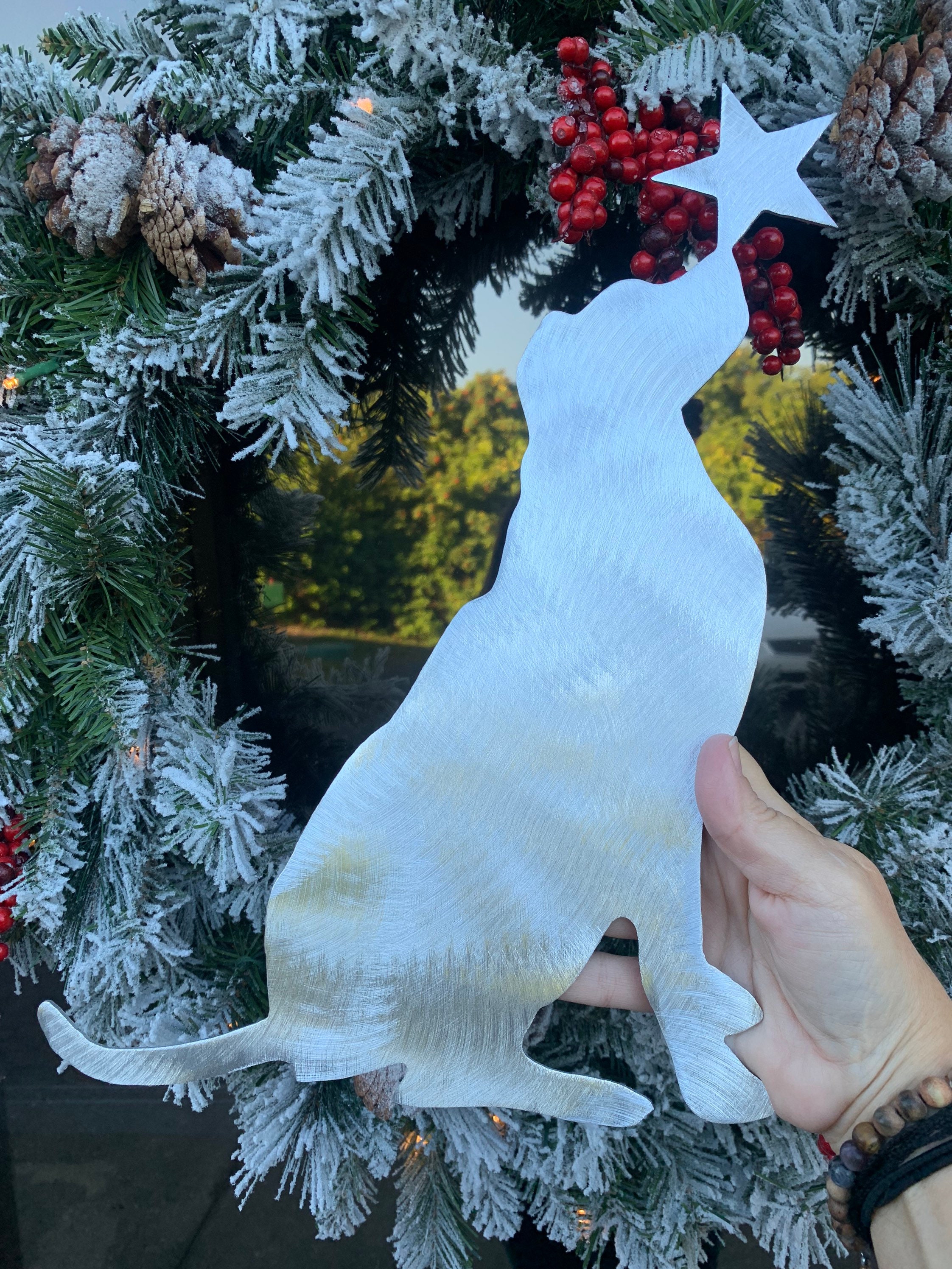 Labrador Retriever Dog Silhouette Star on Nose Garden | Etsy