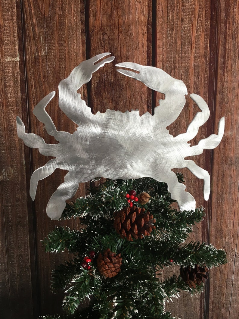Crab, Christmas, Tree Topper, Beach Home Decor, Wall Hanging or Yard ...