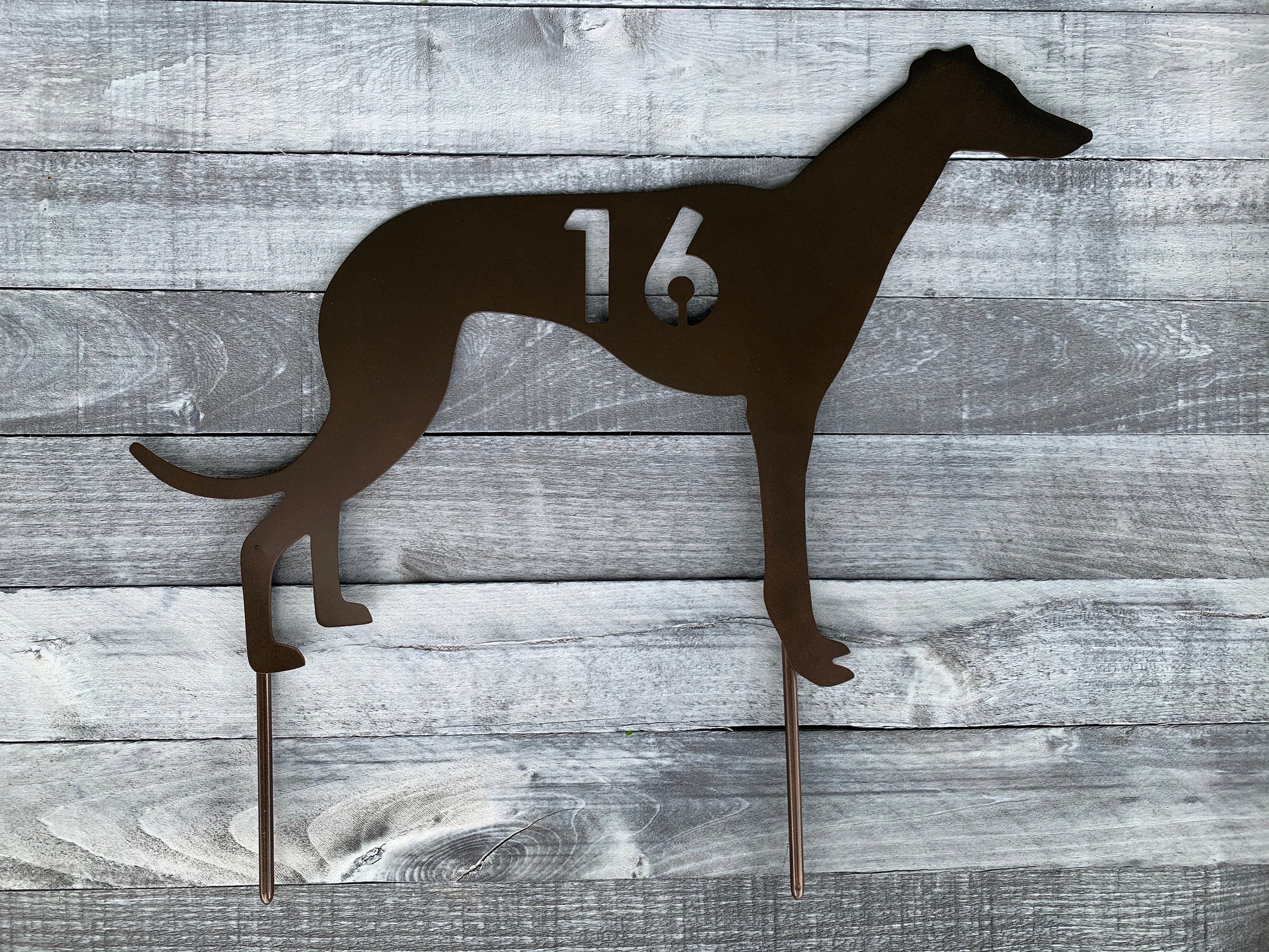 Metal Greyhound, House Number Sign or Name Sign, Personalizable, Dog ...