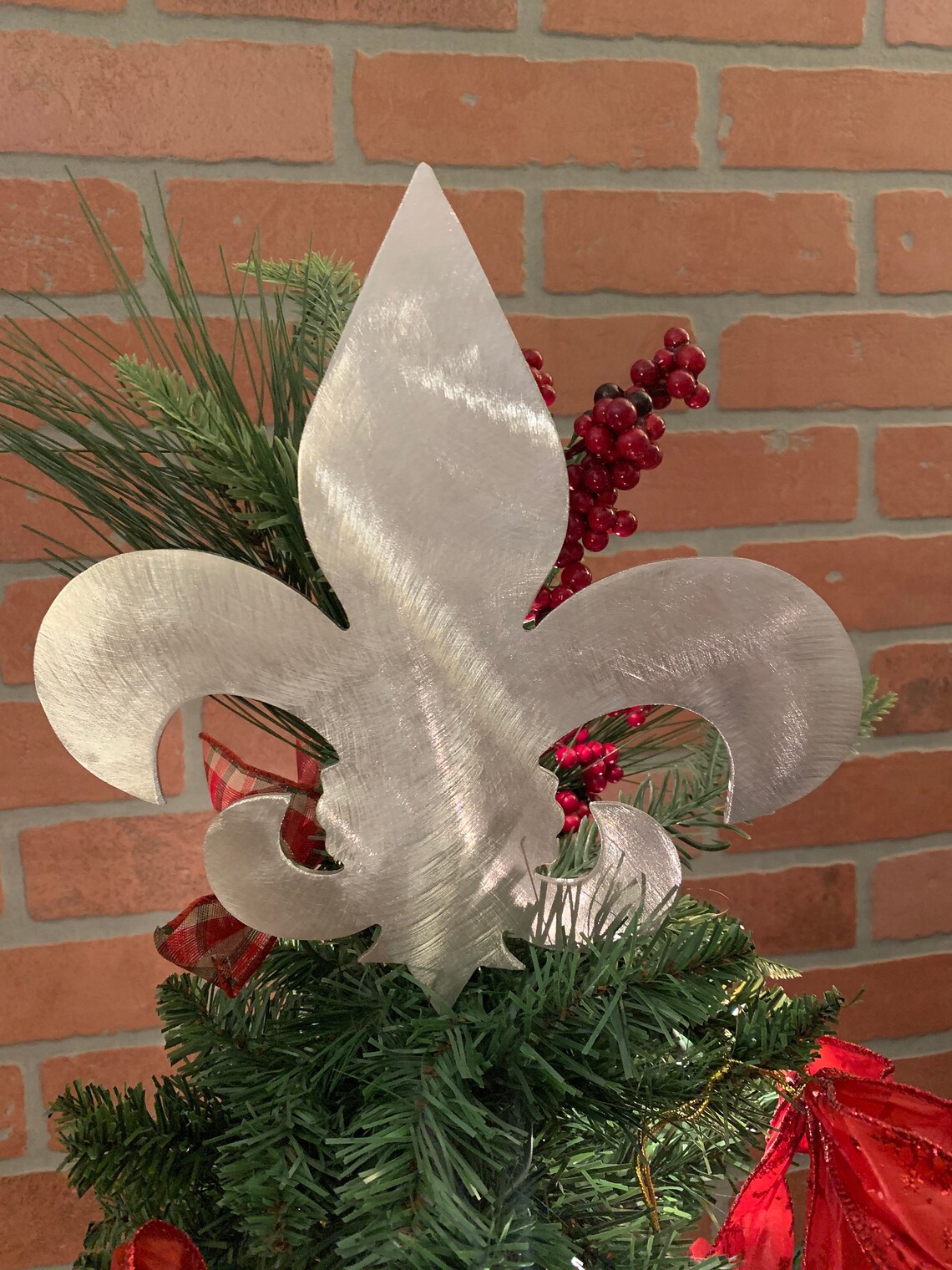 Fleur De Lis Handmade Silver Gold or Purple Tree Topper | Etsy