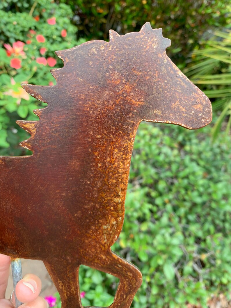 Rusty Horse Wild Stallion Steel Yard Art Yard Stake - Etsy
