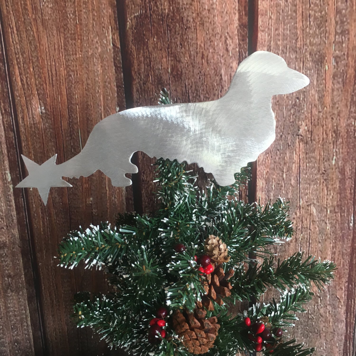 Dachshund Long Haired Weiner Dog Christmas Tree Topper | Etsy