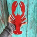 Lobster, Mailbox Flag, Metal, Aluminum, Powder Coated Red or Natural ...