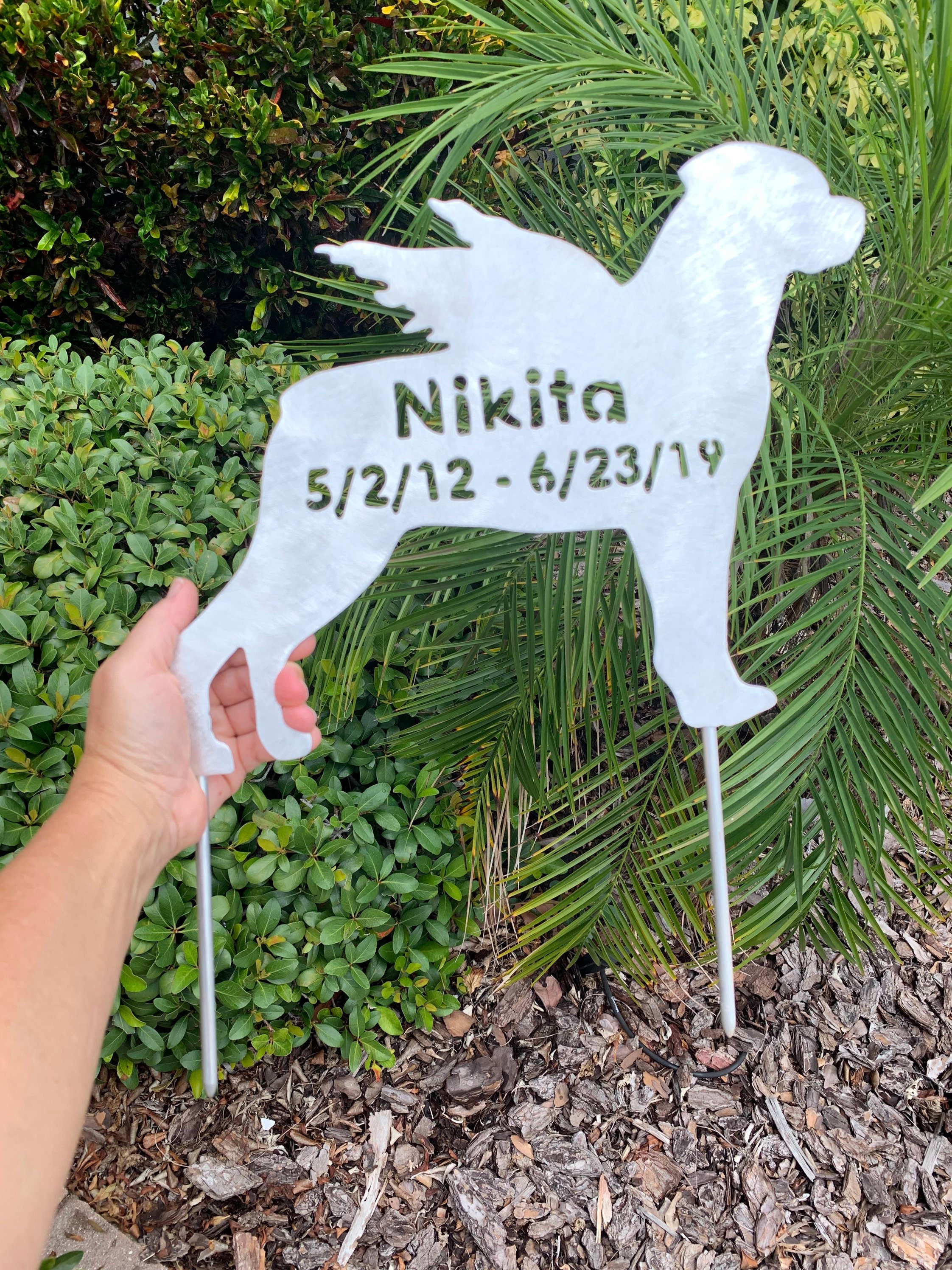 Rottweiler Angel Pet Memorial Silhouette Personalized Dog | Etsy