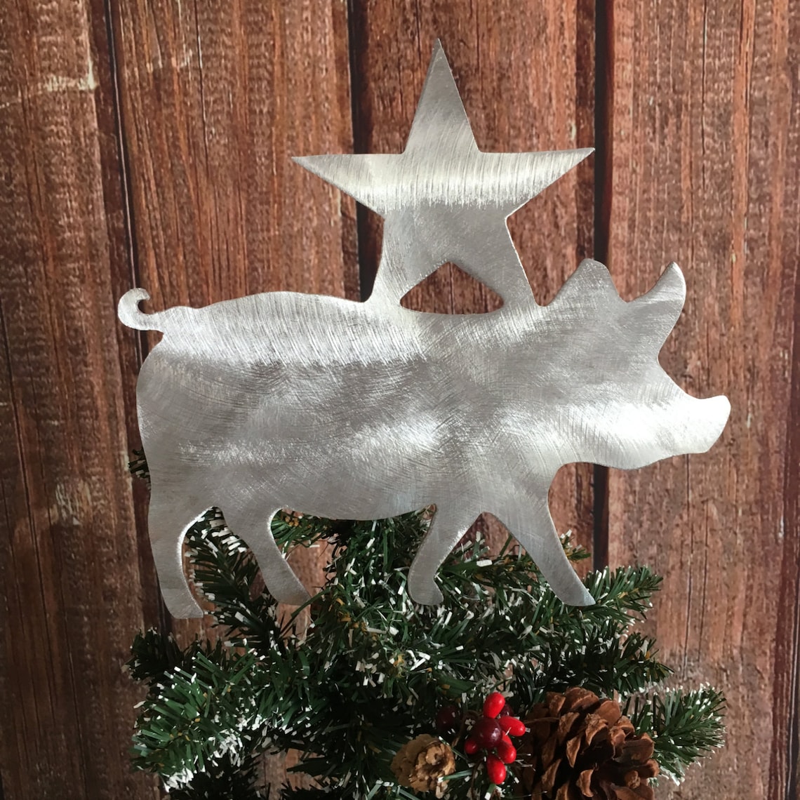 Pig Christmas Tree Topper Wreath Decoration Holiday - Etsy