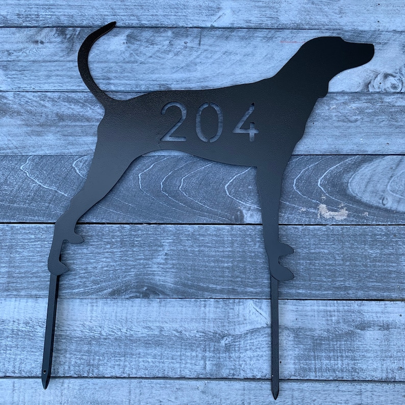 Metal Plott Hound Dog Sign Personalizable House Number or Any | Etsy