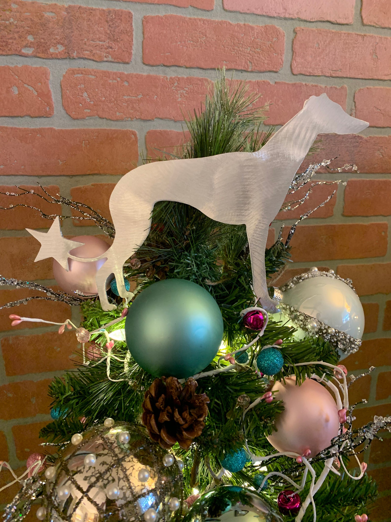 Greyhound Dog Christmas Tree Topper Holiday Decoration - Etsy