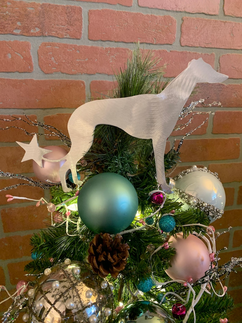 Greyhound Dog Christmas Tree Topper Holiday Decoration - Etsy