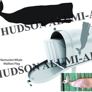 Metal Nantucket Whale Mailbox Flag, Aluminum, Will Not Rust, Silver ...
