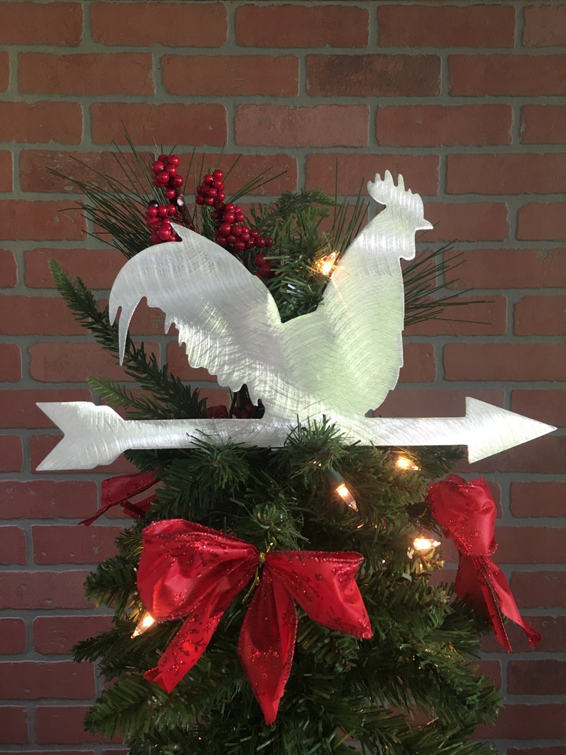 Weathervane Rooster, Christmas Tree Topper, Wreath Decoration, Holiday ...