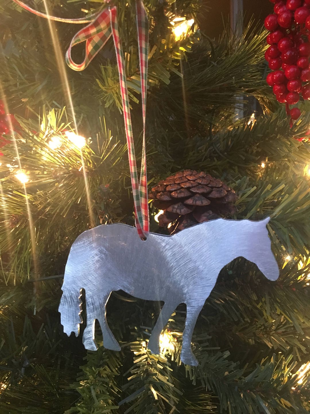 Adorno de caballo de tiro, vacaciones, adorno de Navidad, hecho a mano ...