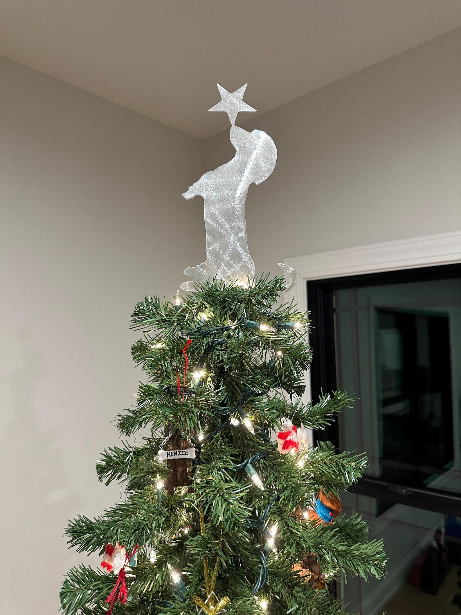 Dachshund, Sitting Up, Weiner Dog, Dog Christmas Tree Topper, Holiday ...