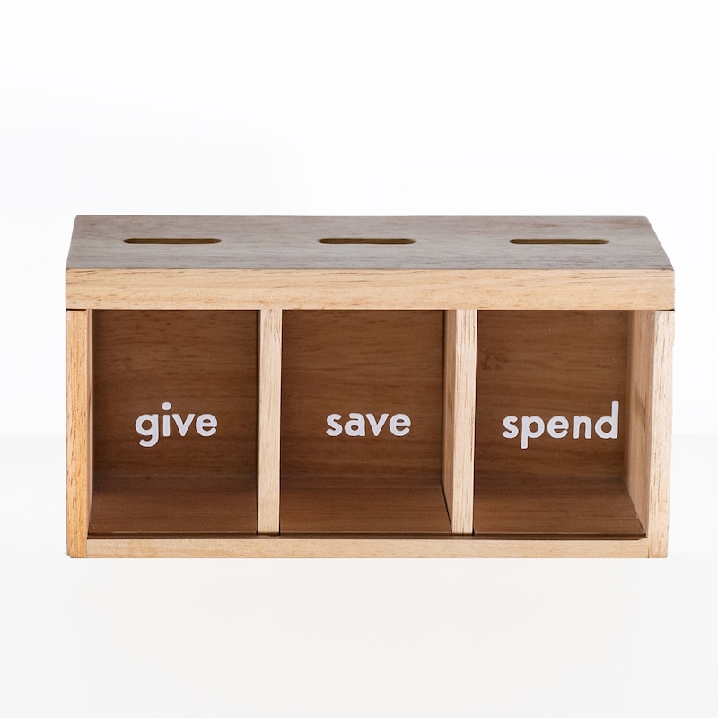 Give Save Spend Wood Bank - Etsy