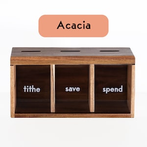 TITHE Save Spend Bank, Child’s Bank, Wood Piggy Bank, Personalized Kids ...