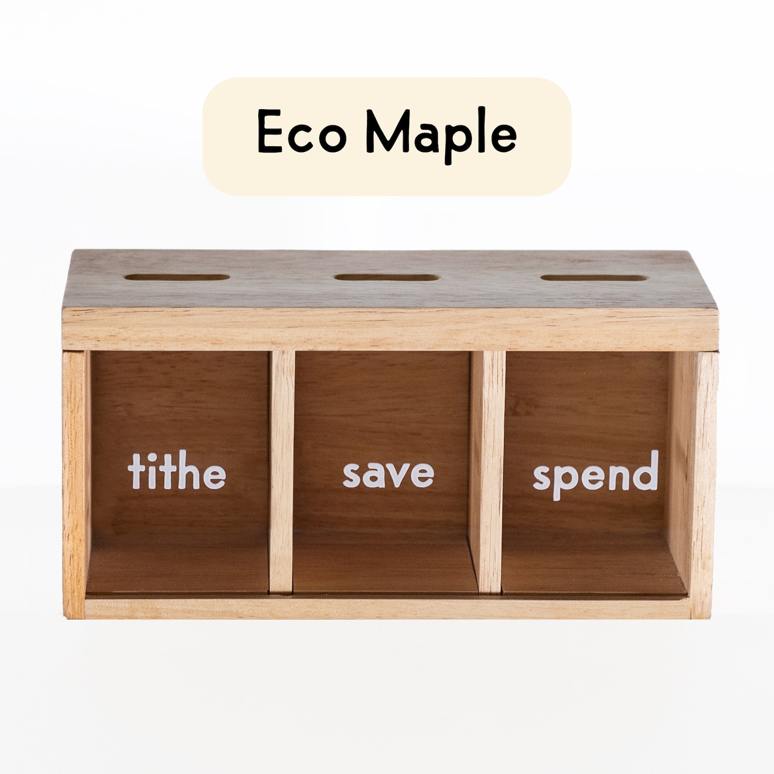 TITHE Save Spend Bank Childs Bank Wood Piggy Bank - Etsy