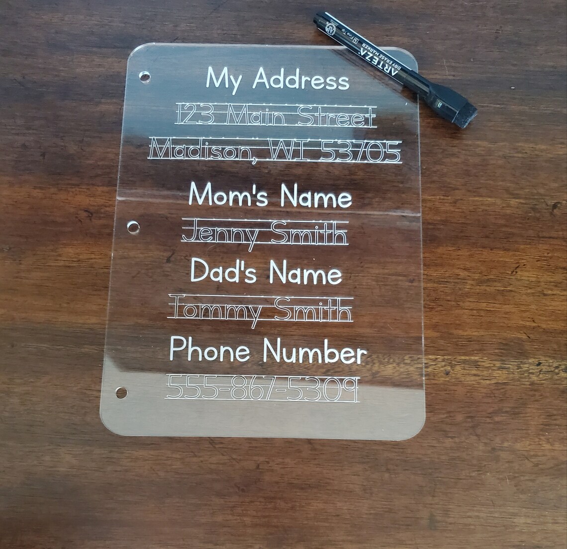 LEARN MY ADDRESS Tracing Board Child's Informational | Etsy