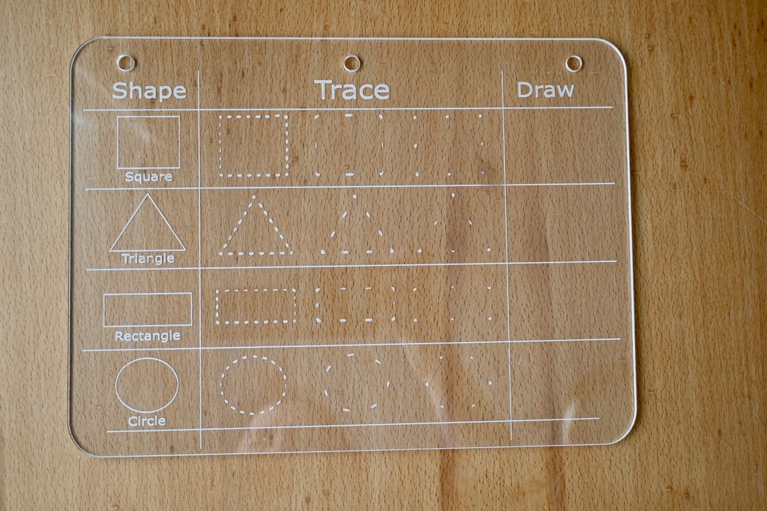 Shape Trace Board, Dry Erase Board, Fine Motor Activity, Pre ...