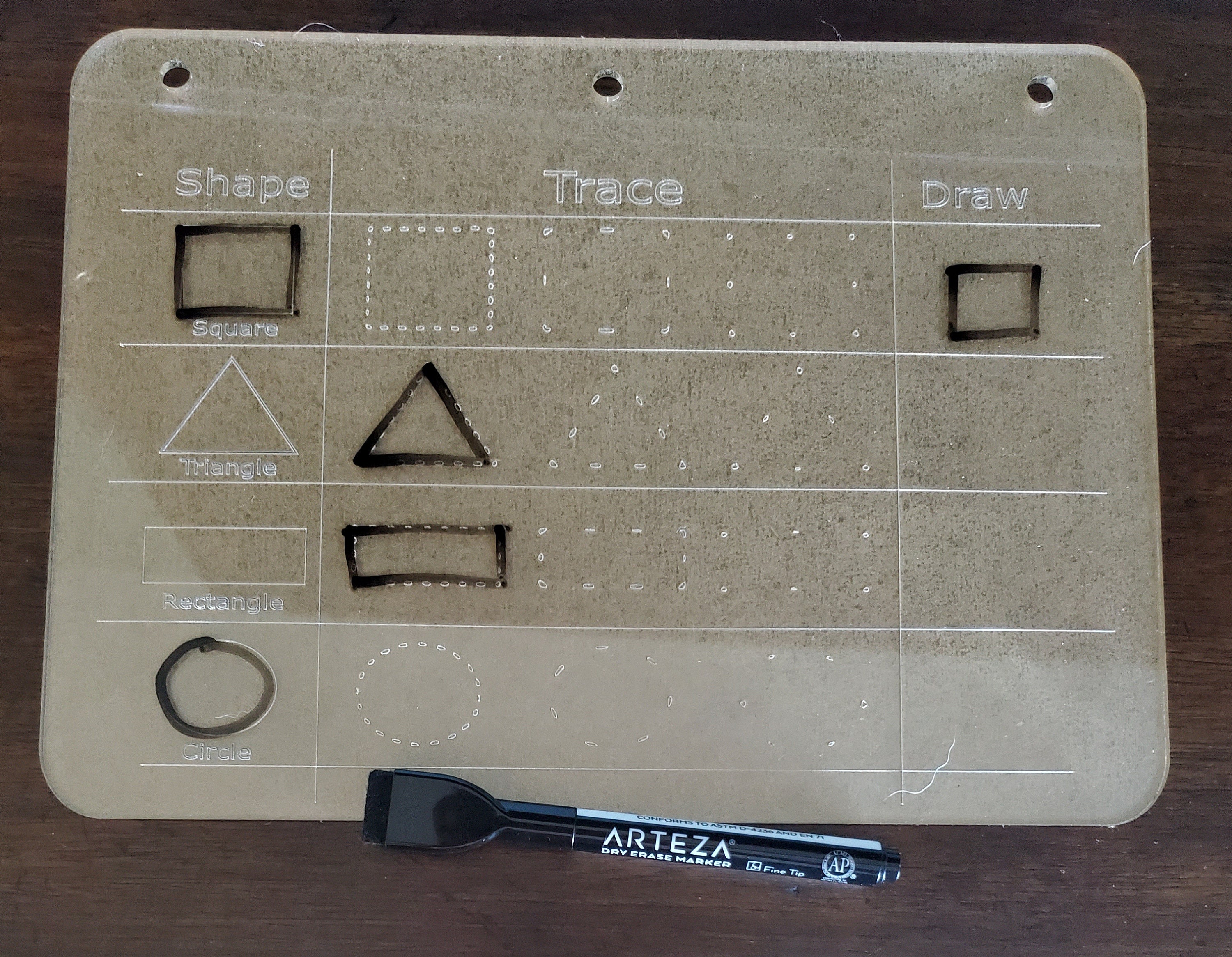 Shape Trace Board Dry Erase Board Fine Motor Activity | Etsy UK