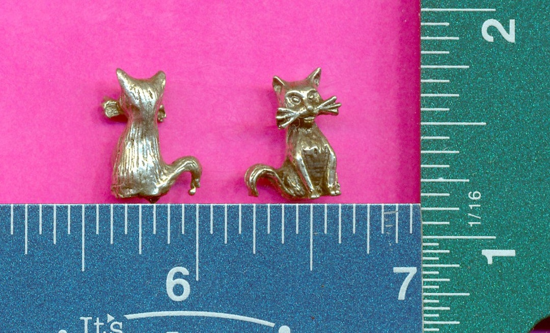 Miniature Adorable Little Kitty Cat Figurine. Lead Free Pewter. Made in ...