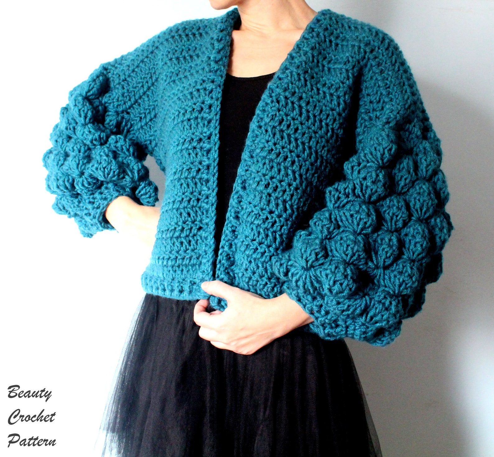 Crochet Cardigan Pattern Bobble Cardigan Pattern Cardigan - Etsy