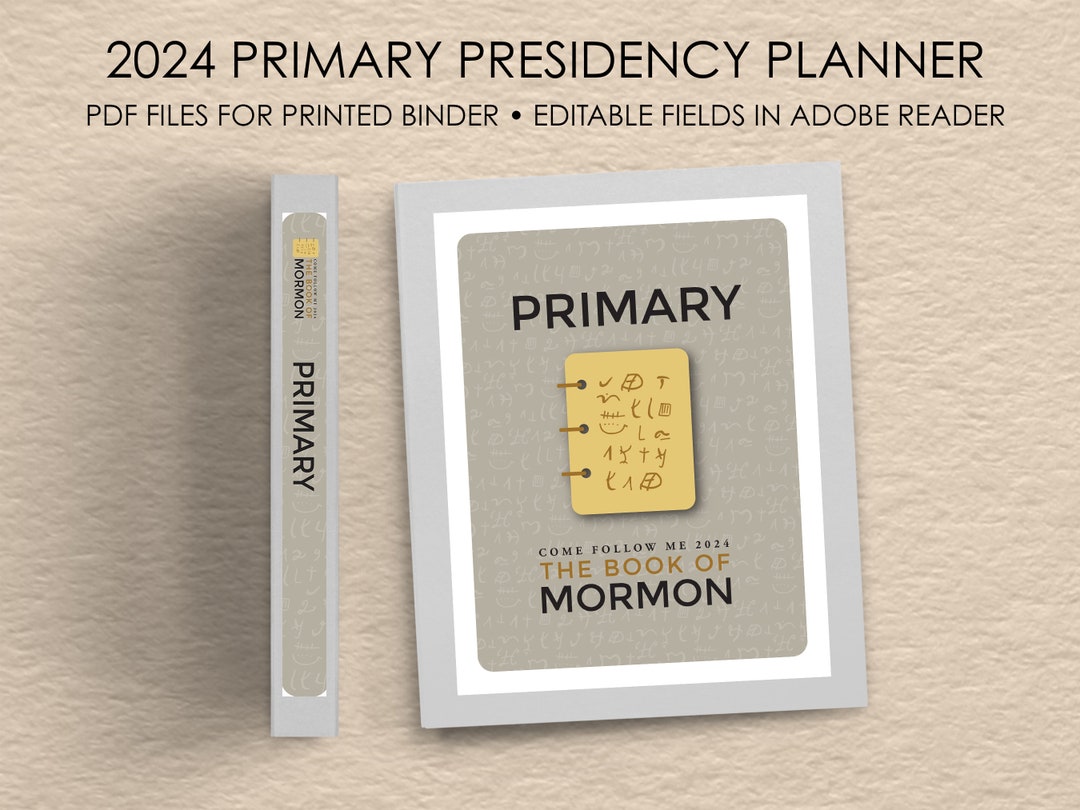 2024 Primary Presidency Planner PRINT Version Come Follow Me Book of ...