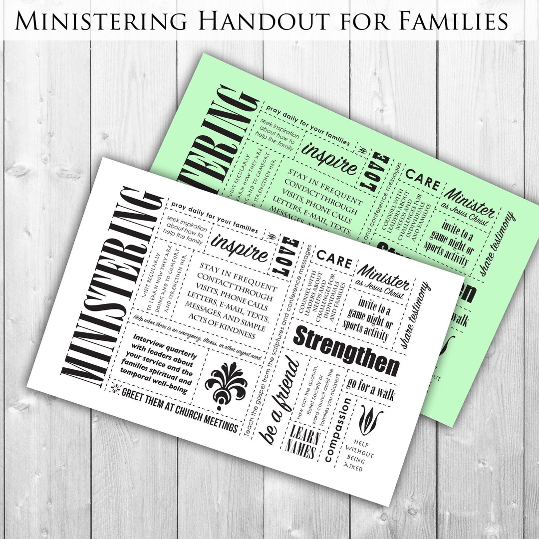 Ministering Handout for Families: Printable Card (digital Download) - Etsy