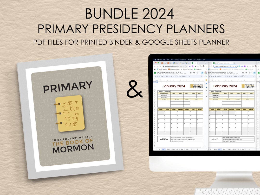 Bundle 2024 Primary Presidency Planner Both PRINT and SHEETS Come ...