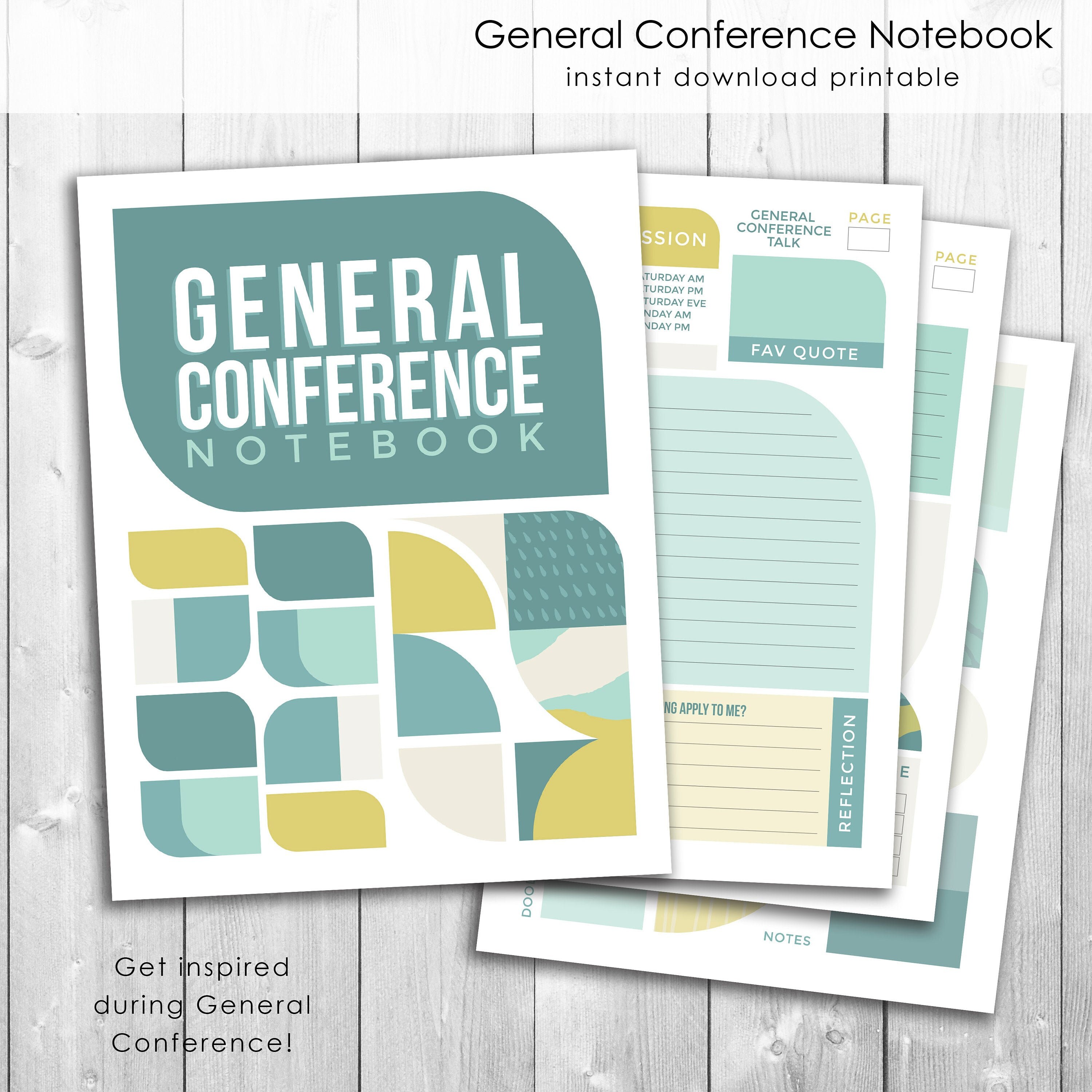 General Conference Notebook Journal Workbook Notes Printable 8.5x11 ...