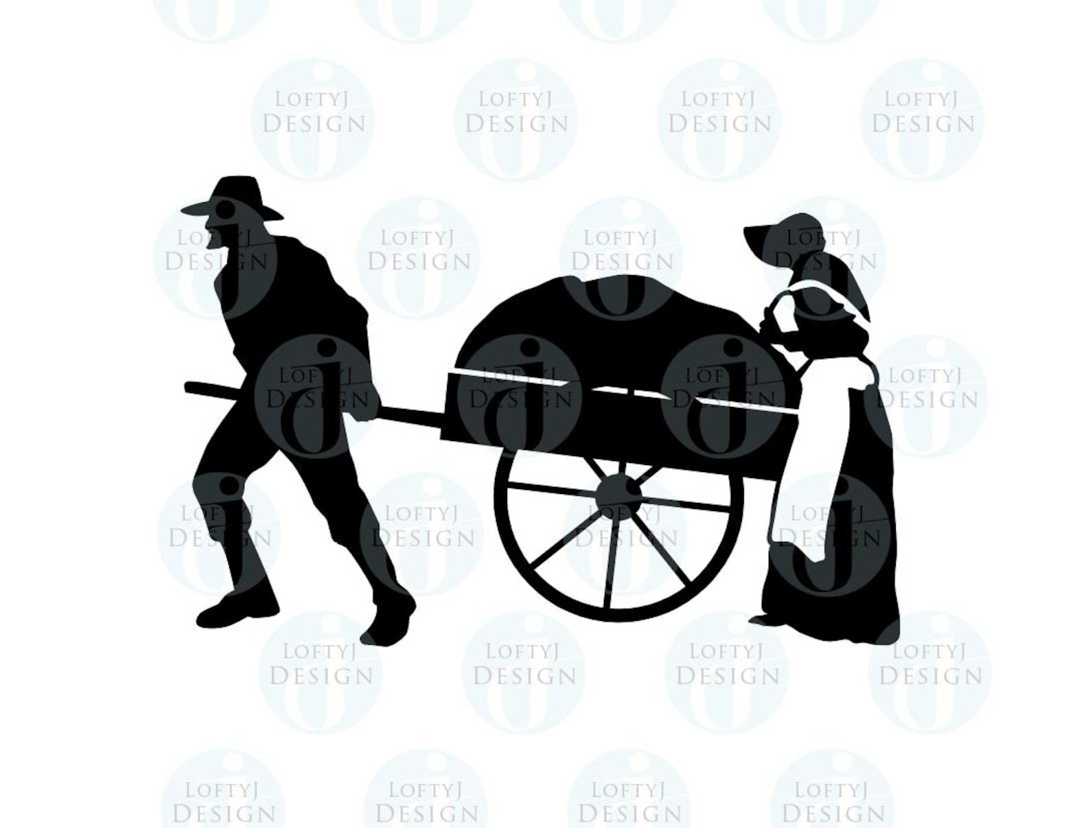 Handcart Pioneer Vector Graphic Svg Pdf Png Jpg Vinyl Cut File - Etsy ...