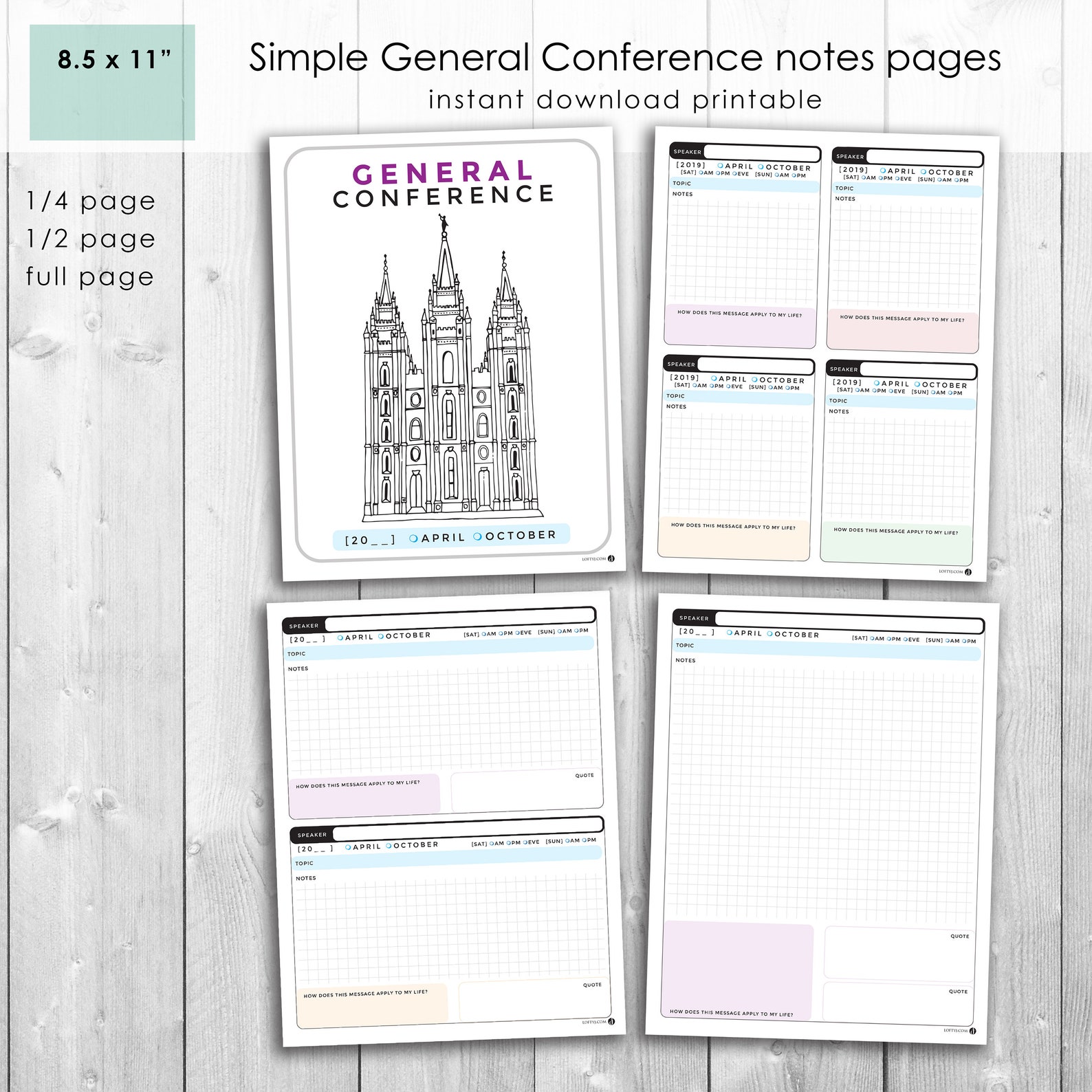 Simple General Conference Worksheets Notebook Notes Journal - Etsy