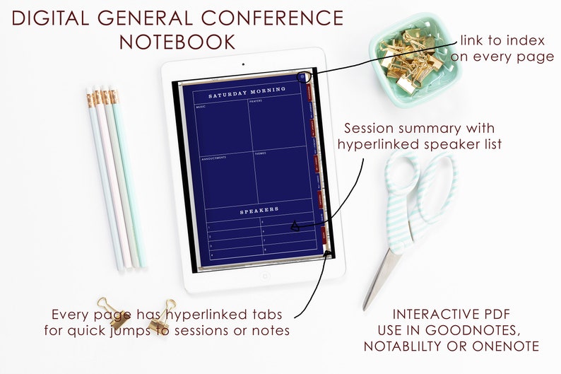 Digital General Conference Notebook Journal Workbook Notes for - Etsy
