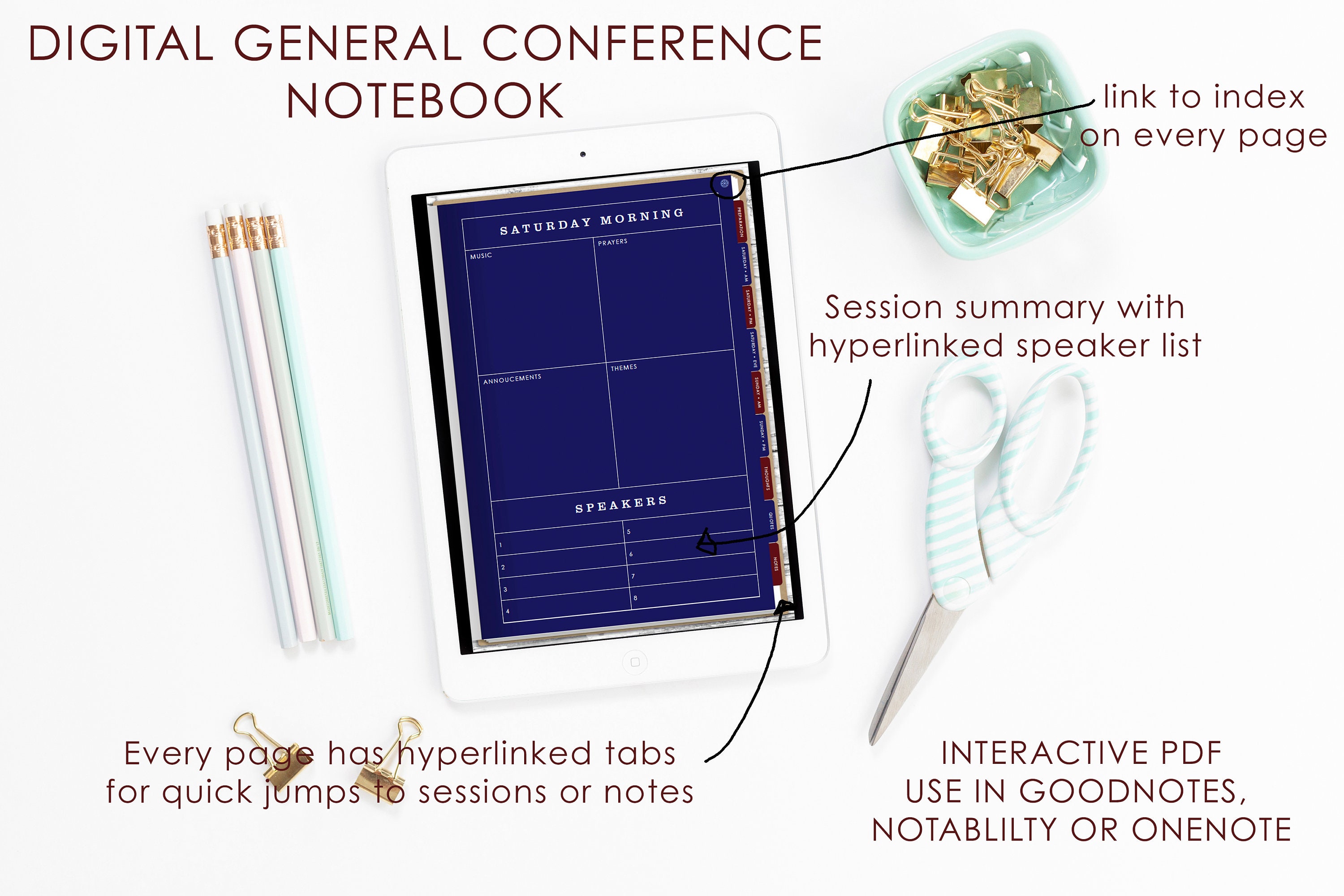 Digital General Conference Notebook Journal Workbook Notes for | Etsy