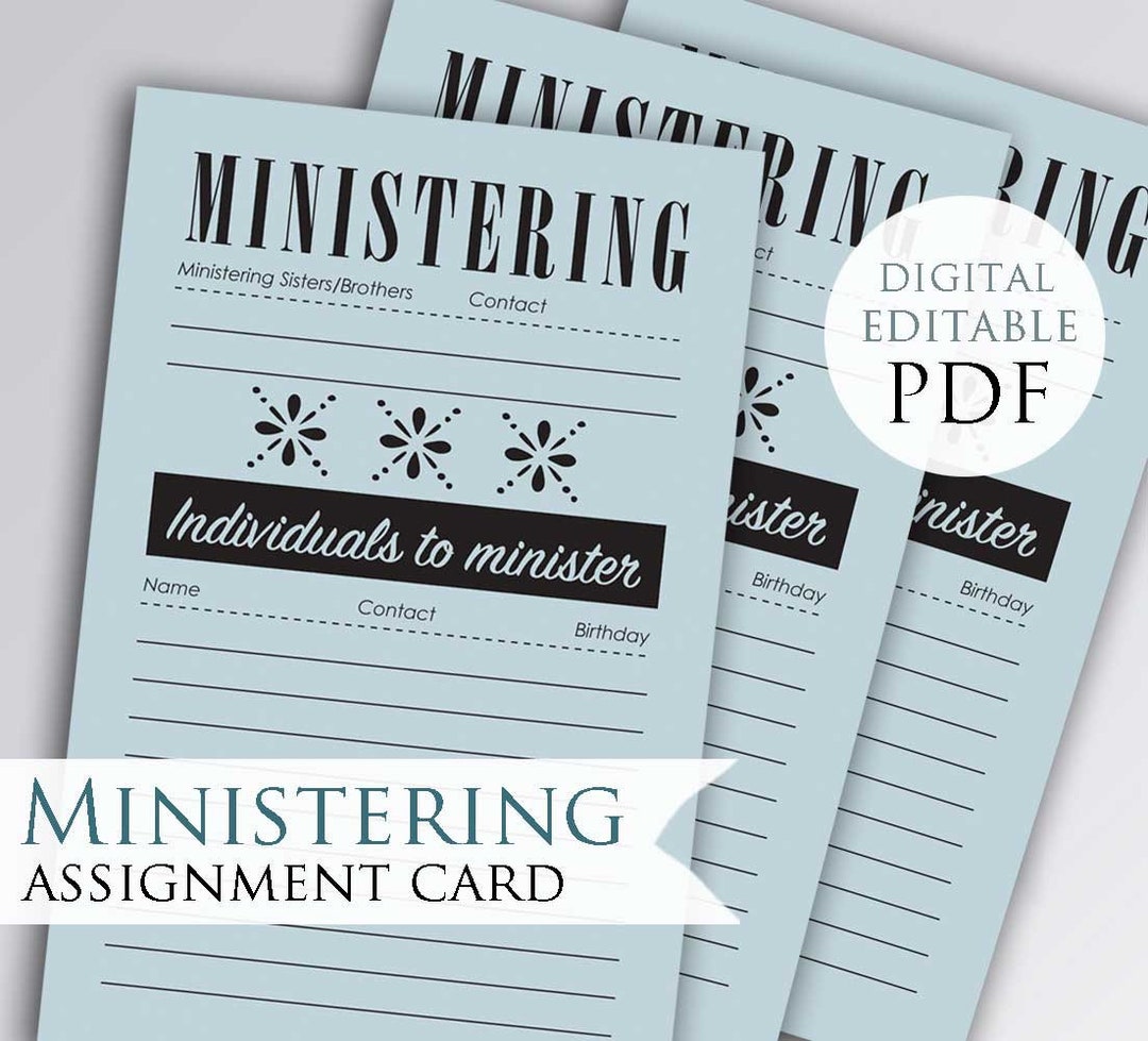 Ministering as the Savior Does Assignment Sheet | Reminder | Printable ...