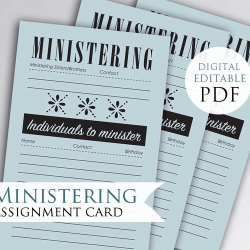 Ministering as the Savior Does Assignment Sheet Reminder - Etsy
