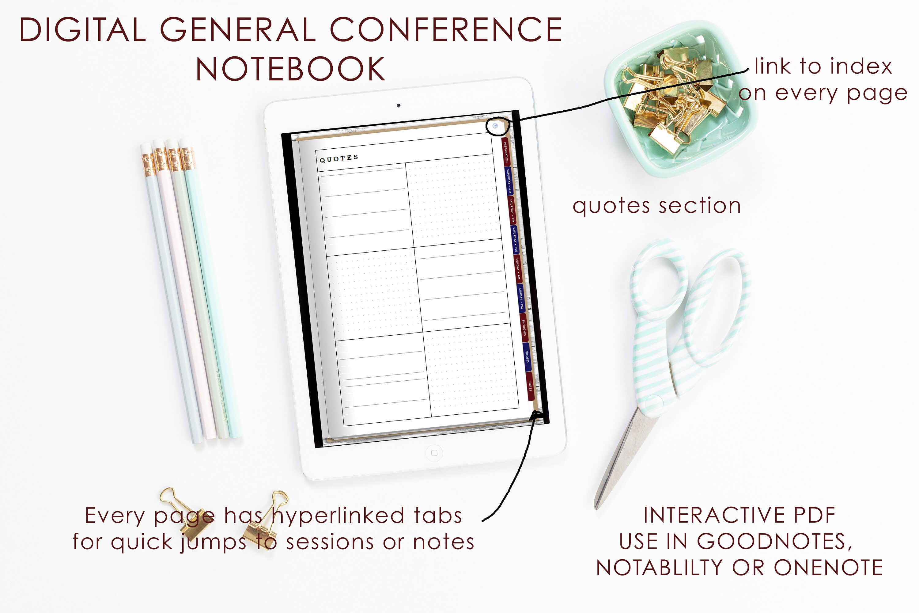 Digital General Conference Notebook Journal Workbook Notes for | Etsy