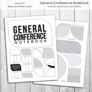 General Conference Notebook Journal Workbook Notes Printable 8.5x11 ...