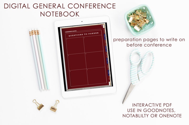 Digital General Conference Notebook Journal Workbook Notes for - Etsy