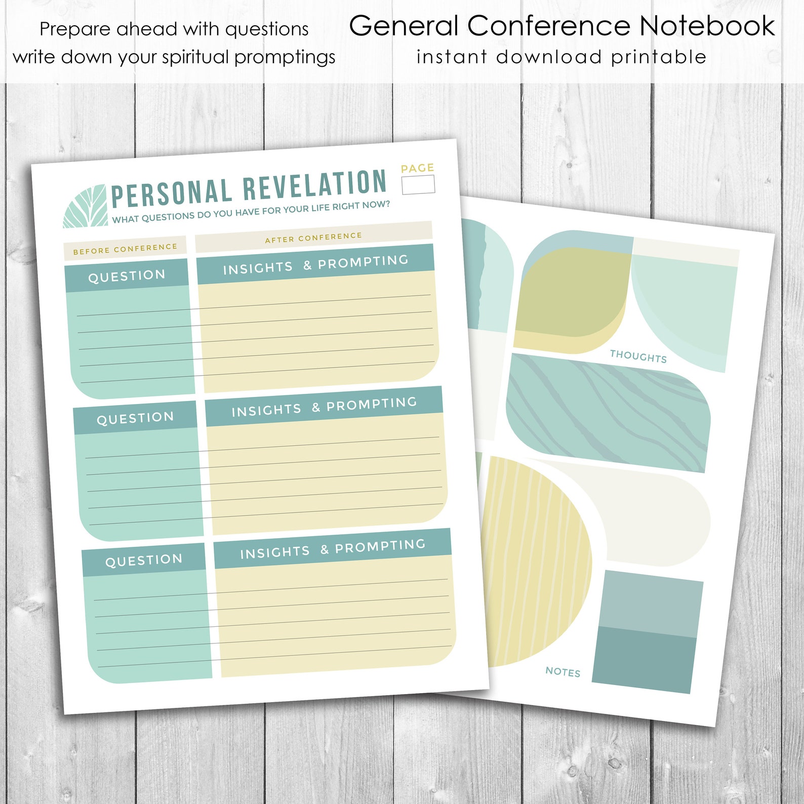 General Conference Notebook Journal Workbook Notes Printable 8.5x11 ...