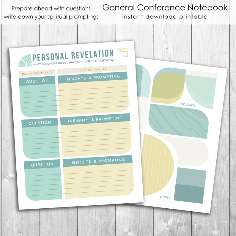 General Conference Notebook Journal Workbook Notes Printable 8.5x11 ...