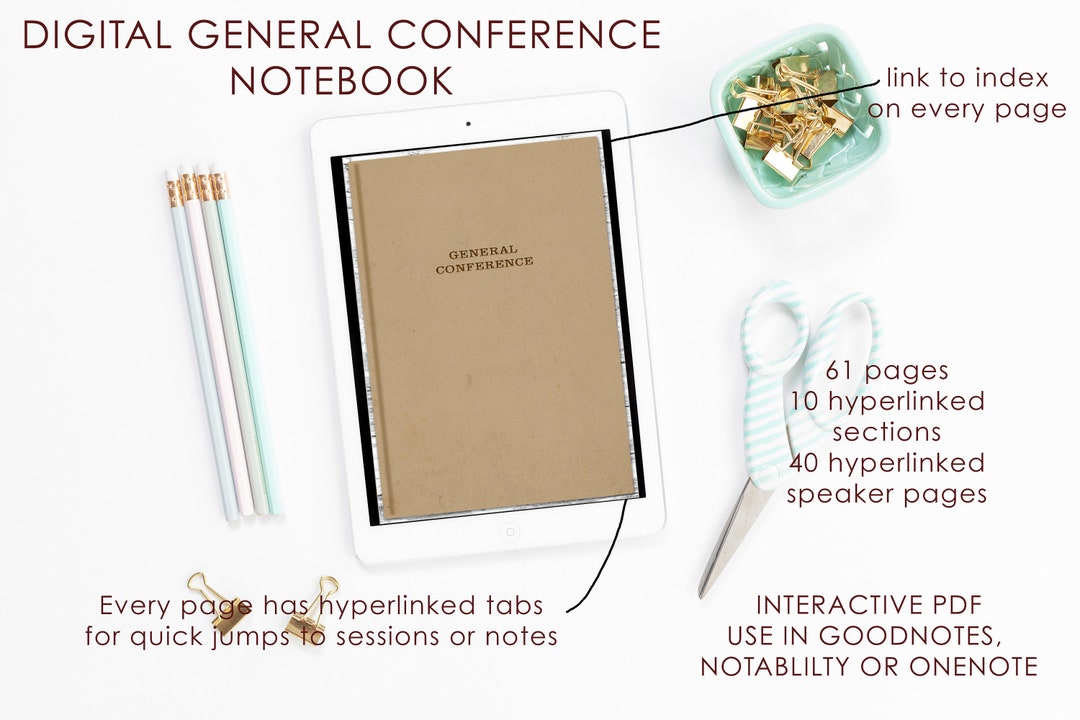 Digital General Conference Notebook Journal Workbook Notes for iPad ...