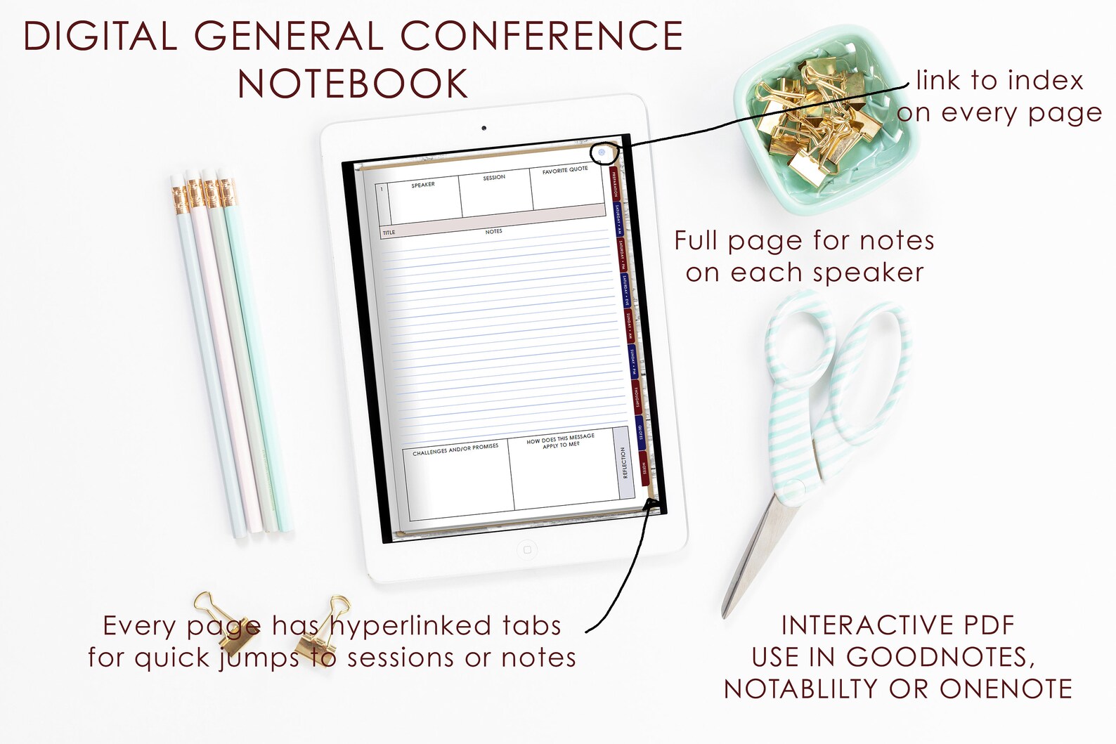 Digital General Conference Notebook Journal Workbook Notes for | Etsy