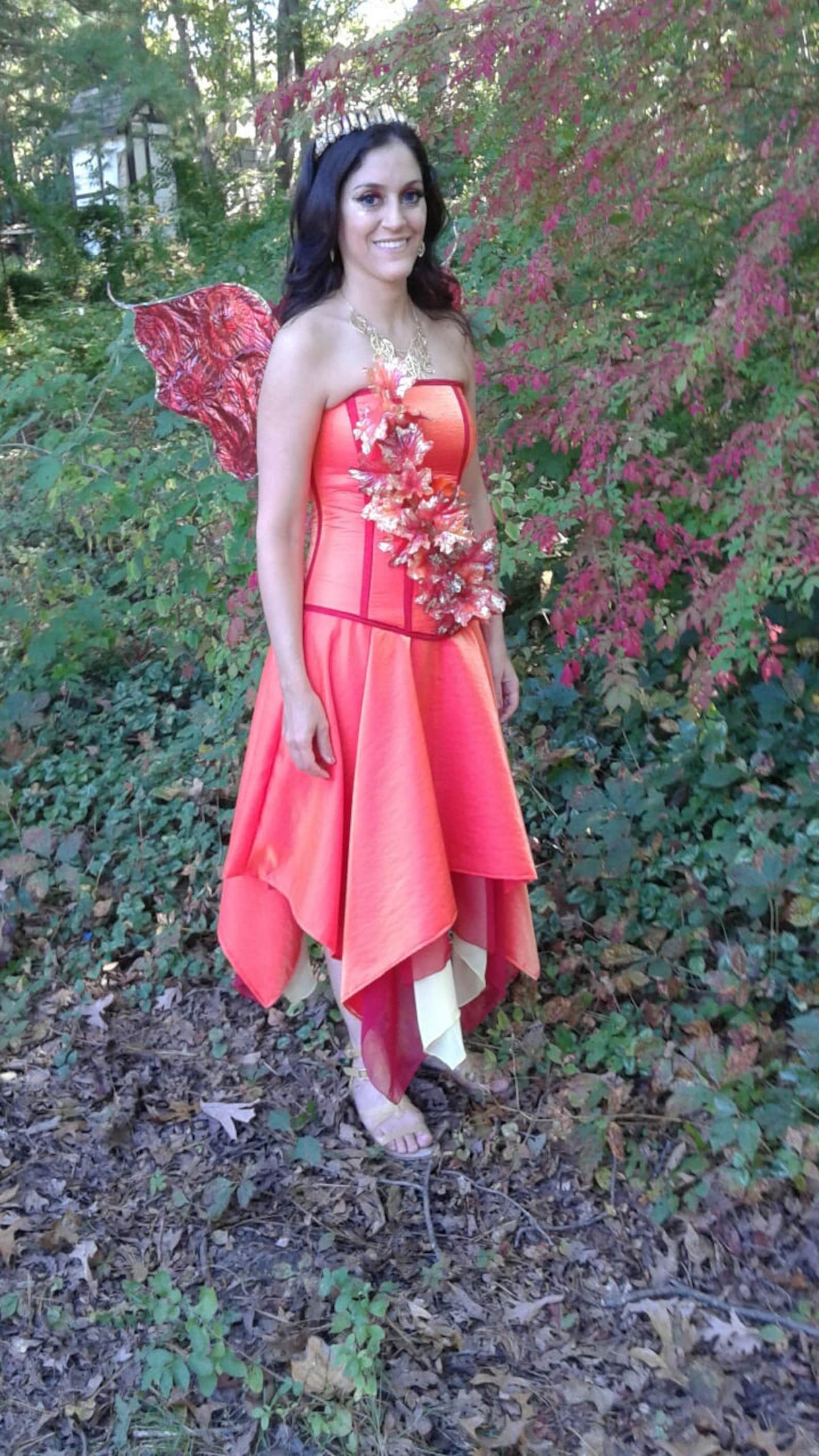 ONE OF A KIND Handmade Fire Fairy Costume Set (size 6/8) - Etsy